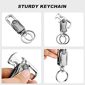 LYASILGC KeyChain for Men, Bottle Opener Keyrings, Keychain Fidget Spinner Knife, Car Key Chains Men's Key Rings Phone Holder