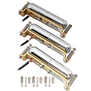 Artec Alnico 5 Guitar Lipstick Pickups Single Coil Neck Middle Bridge Pickups Set for Strat Style Electric Guitar, Chrome