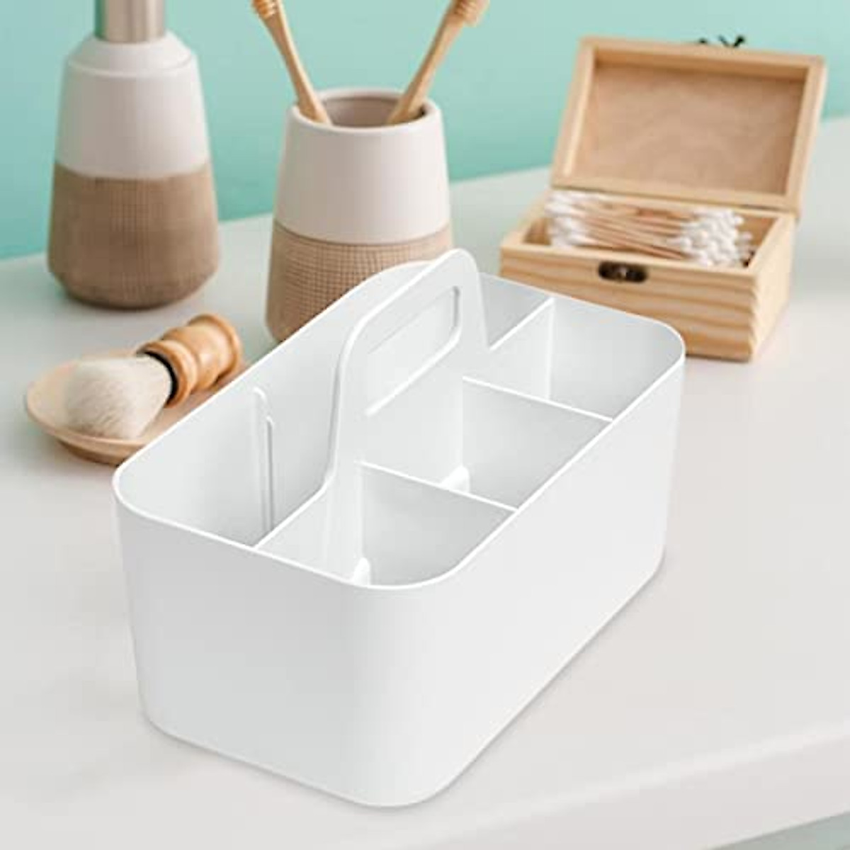 Kumprohu Shower Caddy Tote Storage Basket Storage Organizer Caddy Tote, Shower/Bath Storage Organizer Caddy Tote Divided Shower Organizer with Handle | Holds Hand Soap, Shampoo, Sponges