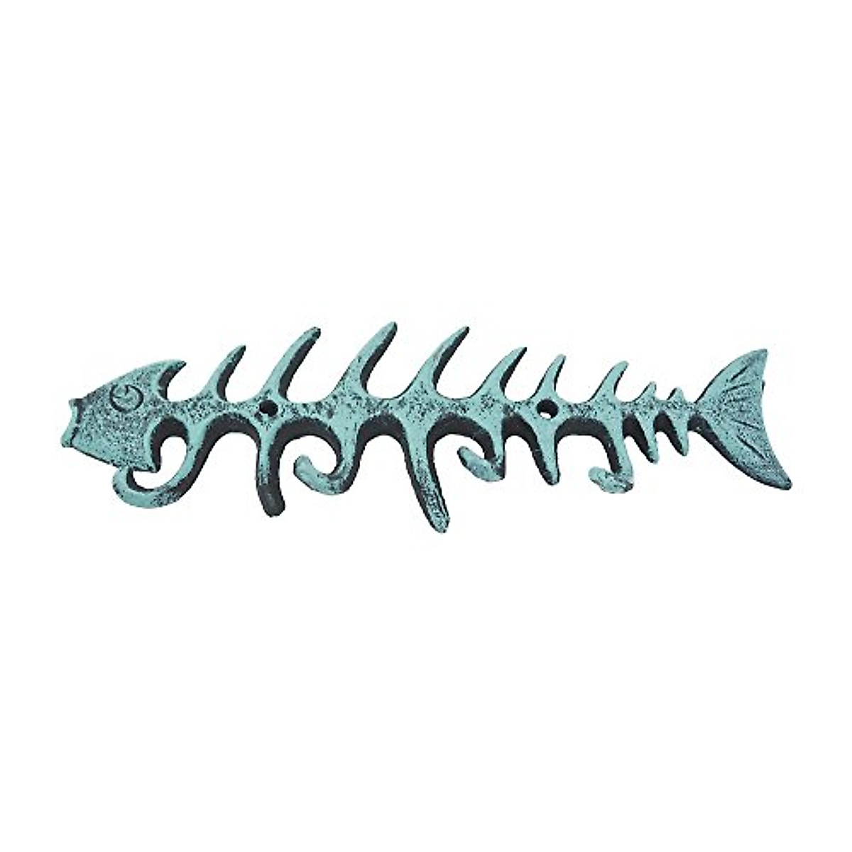 Moby Dick Specialties Fishbone Verdigris Antique Wall Hanger/Hooks