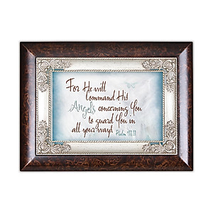 Cottage Garden He Will Command His Angels Burlwood Jewelry Music Box Plays Amazing Grace