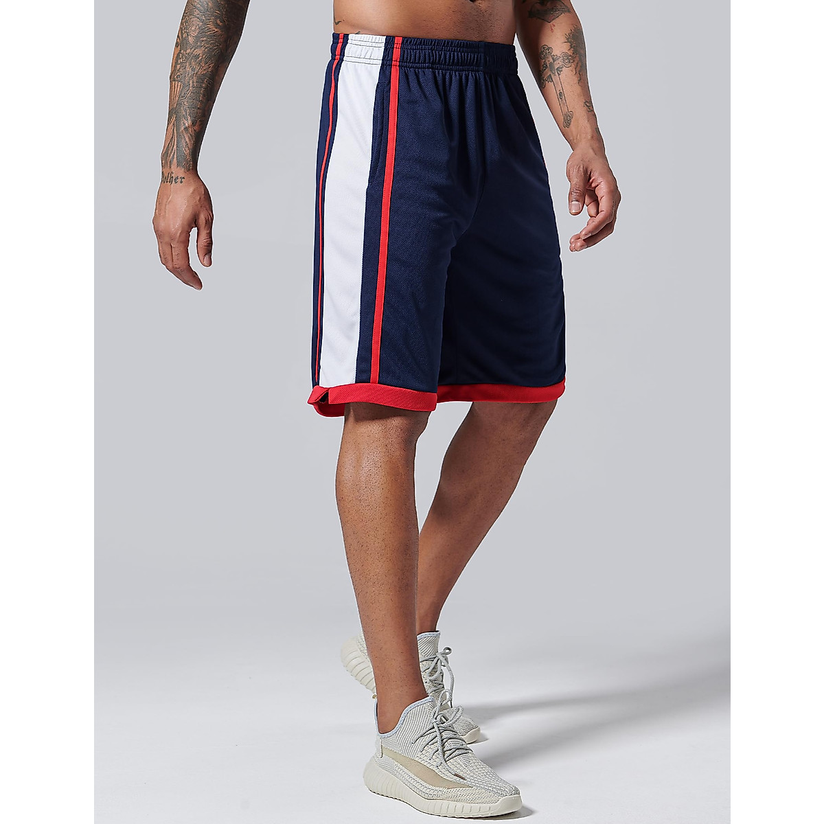Pack of 5 Men's Athletic Basketball Shorts Mesh Quick Dry Activewear with Pockets (Set 3, Small)