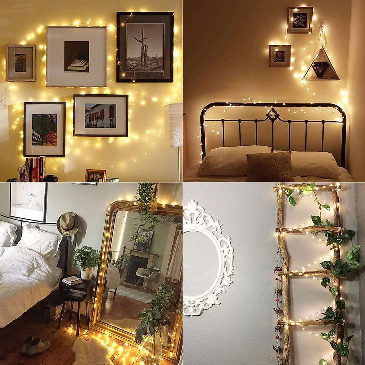 Ankway Solar Fairy Lights Outdoor, 200 LED Solar Powered String Lights 72 ft Waterproof IP65 Solar Curtain Lights 8 Modes Warm White for Outdoor Home Window Bedroom Patio Garden Tree Wedding