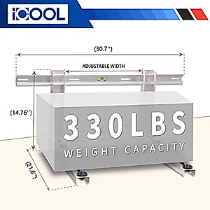 ICOOL Mini Split Wall Mounting Bracket for 9000-36000 BTU Universal Ductless Air Conditioners, Heat Pumps, Compressors & HVAC Systems, Outdoor Heavy Duty Foldable Wall Mount Condenser Bracket