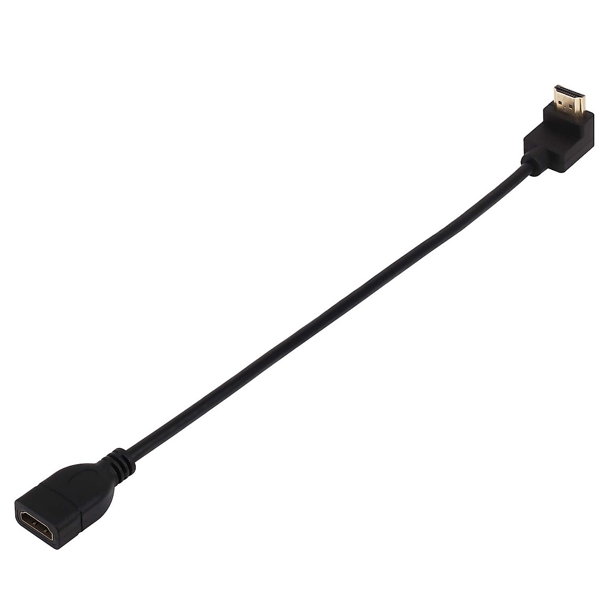 Yeworth [2 Pack 0.95FT High Speed Gold Plated HDMI Extension Adapter Cable, 90 Degree Down Angle A Male to A Female Extension Wire Cord HDMI Extender Cable