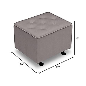 Delta Children Diamond Tufted Gliding Ottoman, French Grey