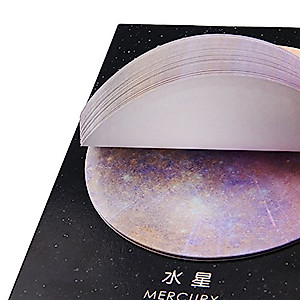 GTHER Planet Sticky Note, Moon Earth Sticky Notes Cute Fun Cool Circle Self-Adhesive Note Self-Stick Memo Pad Notes for College Classroom Office Notebook(6 Pads, Planet)