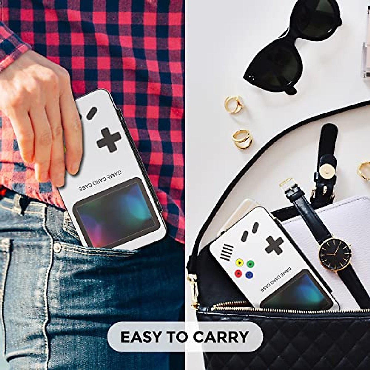 HEIYING Switch Game Card Case for Nintendo Switch / OLED / Lite,Customized Pattern Portable Travel Carry Case with 72 Game Card Slots and 24 Micro SD Cards Slots