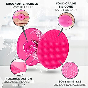 4 Pack Silicone Face Scrubbers, Face Brush, Face Cleansing Brush, Face Scrub Brush, Face Cleanser, Facial Scrubber Exfoliating Face Scrubber for Women Face Wash Brush Face Exfoliator Tool Facial Brush