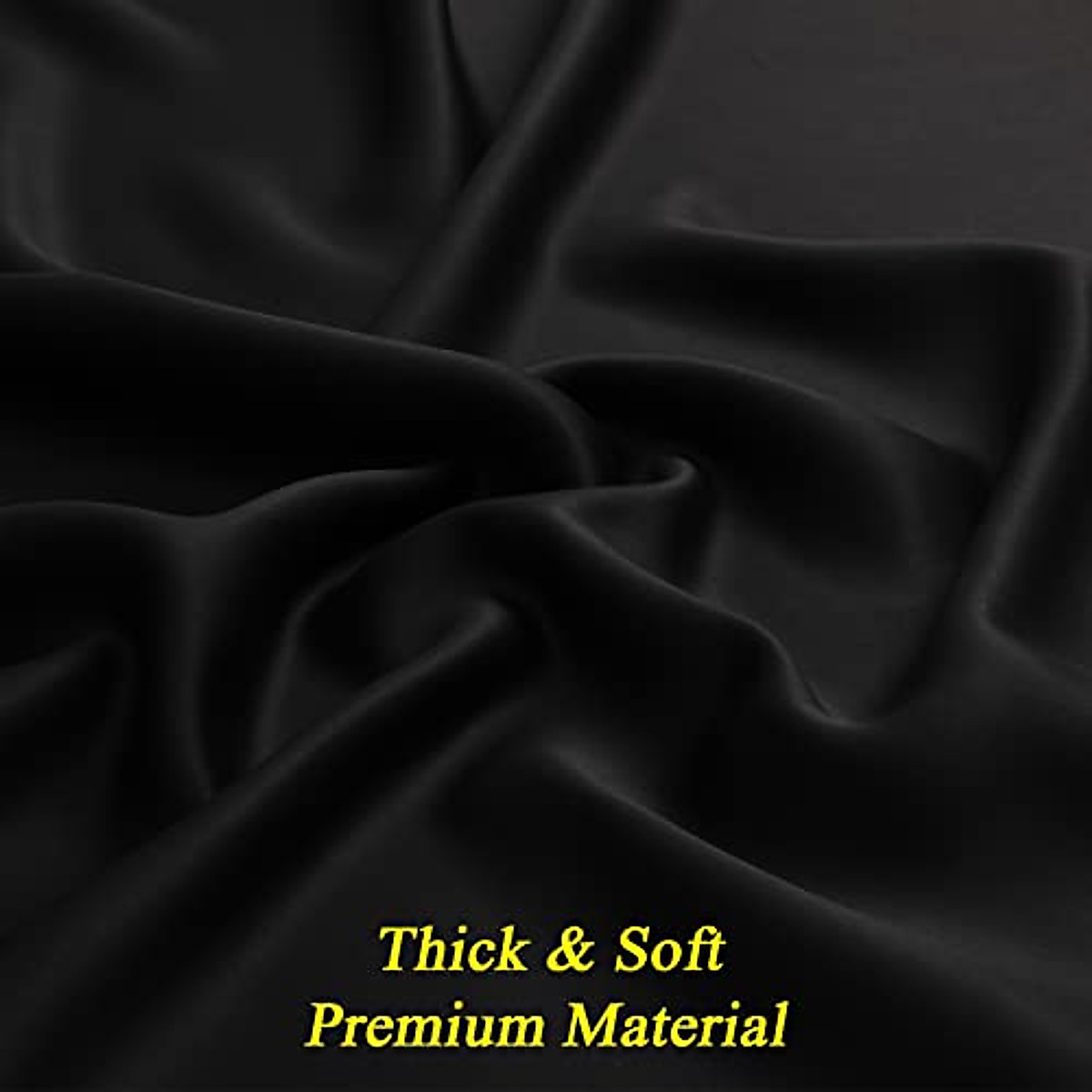 Estelar Textiler Black Blackout Curtains for Bedroom, Thermal Insulated Light Blocking Curtains 84 Inches Long, Back Tab and Rod Pocket Room Darkening Window Drapes for Living Room,52x84 Inch,2 Panels