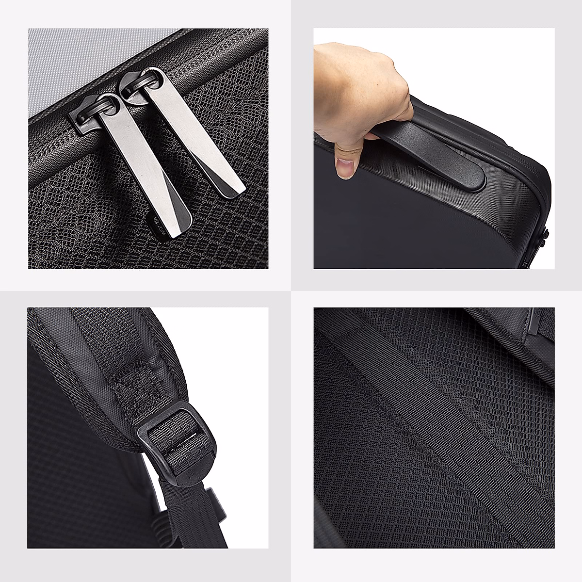 Refutuna Anti Theft Laptop Backpack for Men, Hardshell Waterproof TSA Lock Gaming Computer Backpack with USB Port, Fit 16/15.6 Inch Hard Shell Business Bookbag (black)