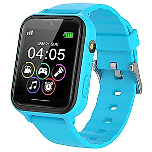 PTHTECHUS Kids Educational Smartwatch with SOS Call Games Music MP3 Flashlight Alarm 1.54-in Color Touchscreen Pedometer Watch is a Gift for Boys Girls Instead of Mobile Phone