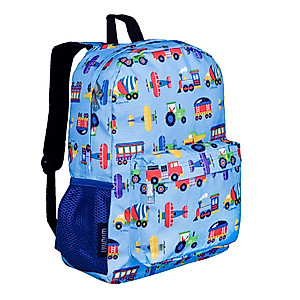 Wildkin 16-Inch Kids Backpack for Boys & Girls, Perfect for Elementary School Backpack, Features Padded Back & Adjustable Strap, Ideal Size for School & Travel Backpacks (Trains, Planes, and Trucks)