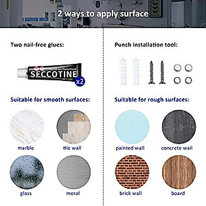 SPEENSUN Mop Rack Wall Mount-15''Stainless Steel Heavy Duty Broom and Mop Holder Wall Mounted -Broom Hanger With 3 Racks and 4 Hooks For Closet Broom Organizer-Mop Hanger Wall Mount-Broom Rack