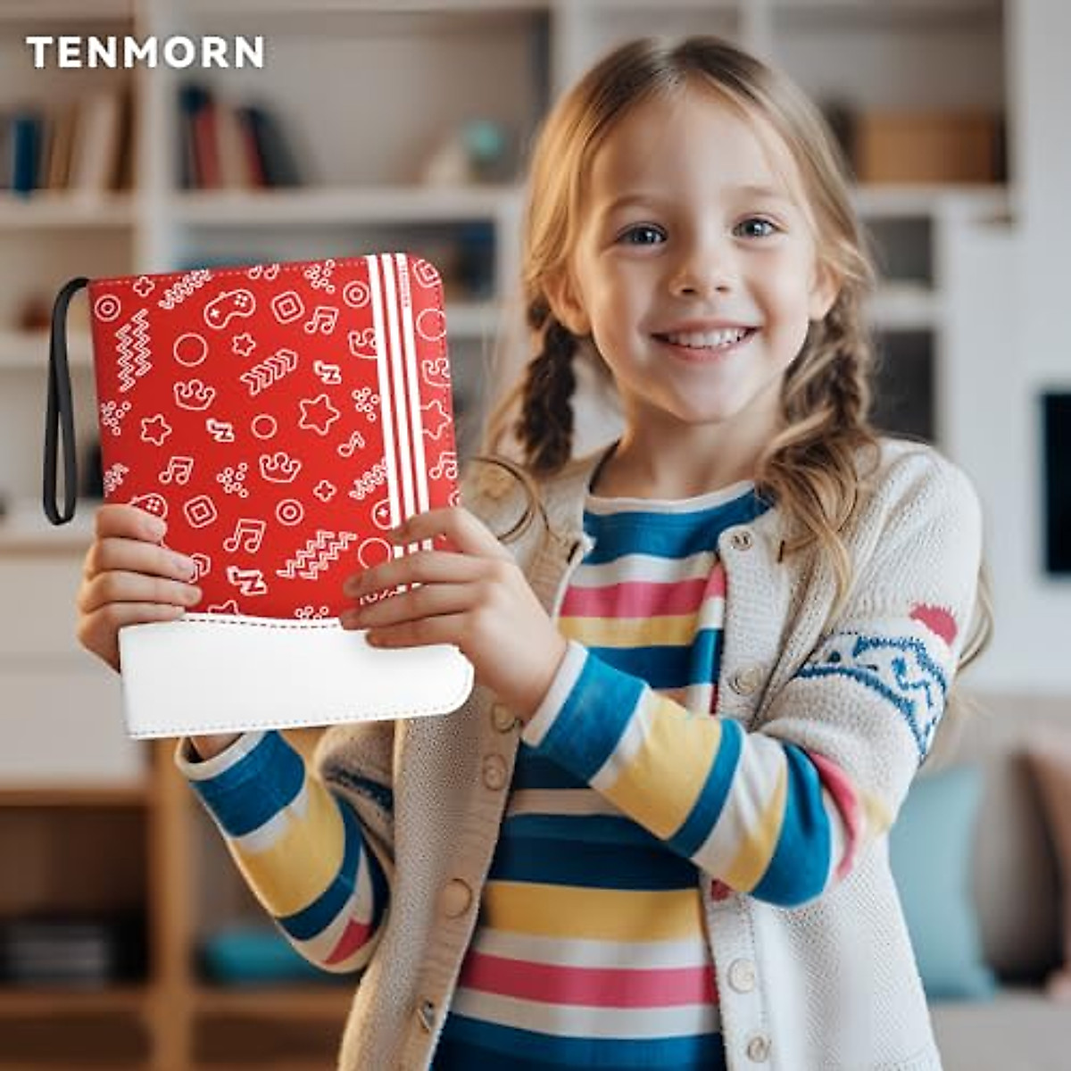 Tenmorn Card Binder 4-pocket,400 Pockets.Card Holder Album Book with 50 Removable Sleeves for TGC Football Baseball Sports MTG Cards.for Collectors Boys Girls Toys Gift (Red)