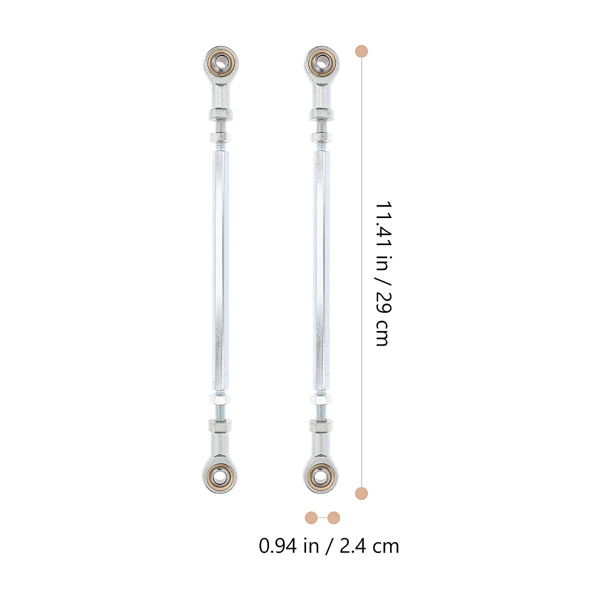 VICASKY 2Pcs Adjustable Steering Tie Rod Ball - Universal Tie Rod End Steering Kit Stainless Ateel Tie Rod for Go Kart Off Road ATV Accessories 290mm