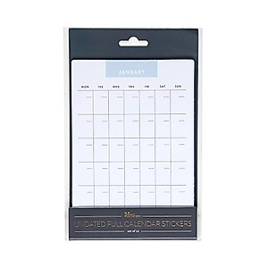 Erin Condren Designer Desk Accessories - Focused Customizable Calendar Stickers. 12 Non-Dated Adhesive Calendars, Measures 6.3" x 4.3 Each. Open-Dated Monthly Planning Stickers