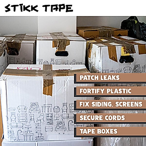 STIKK Duct Tape - Tan Duck Tape - 3 inch x 25 Yards - Heavy Duty Tape for Repairs, Household Projects - for Commercial HVAC and Construction - Effective Heavy Duty Waterproof Duct Tape