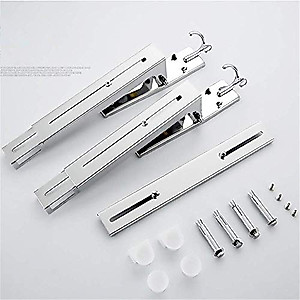 JF-XUAN Kitchen Shelf Kitchen Counter Holder 304 Stainless Steel Microwave Oven Wall Mount Bracket Retractable Microwave Wall Stand Shelf Rack Kitchen Storage (Color : Silver, Size : 57X40X20CM)