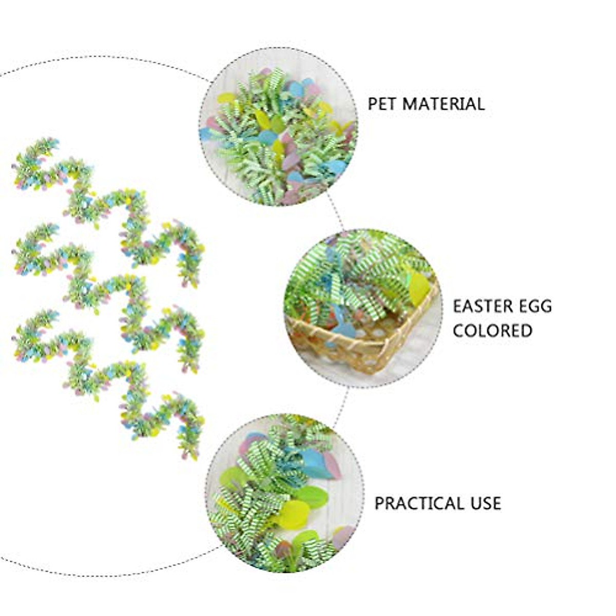 VALICLUD 3PCS Easter Party Tinsel Garland DecorationShiny Hanging Twist Tinsel Ornaments for Easter Birthday New Year Hanging Decorations