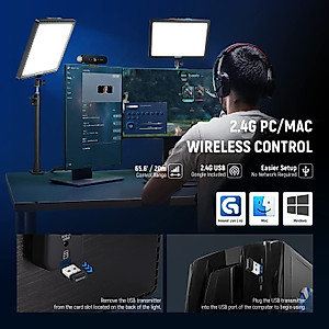 NEEWER GL1 PRO 15.5" Key Light Streaming Light, Video Light with 2.4G PC/Mac iOS/Android APP Control, 2800LM LED Panel Light with Desk Clamp Compatible with Elgato Stream Deck for Gaming Zoom, Black