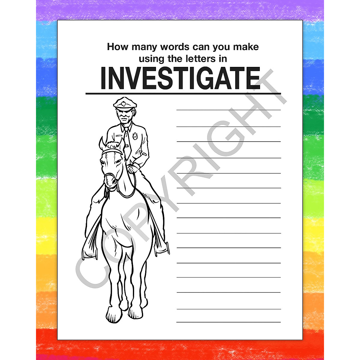 ZOCO - Police & Law Enforcement Educational Coloring Books (25 Bulk Pack, Without Crayons) - Bulk Giveaways for Kids