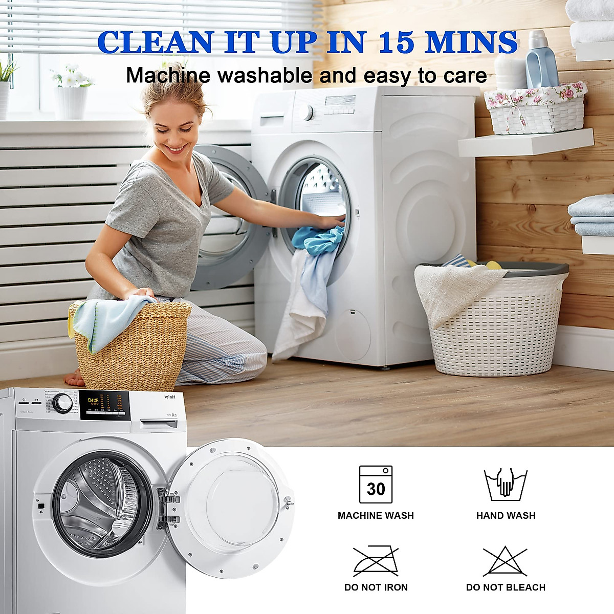 Sufdari King Size Mattress Protector,Waterproof Mattress Cover,18" Deep Pocket Mattress Protector,Dust Proof Bed Protector for Dogs/Cats/Pets/Kids-Black,King