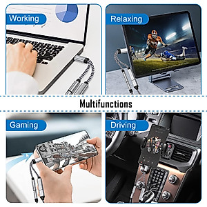 USB Type C Splitter 2-in-1 USB-C to Aux Audio Adapter with PD Fast Charging Dongle Cable,USB C to 3.5mm Headphone Jack Adapter for Samsung Galaxy A15 A54 S24 S23 Ultra S22 S21 S20 Note 20,Pixel 8 7 6