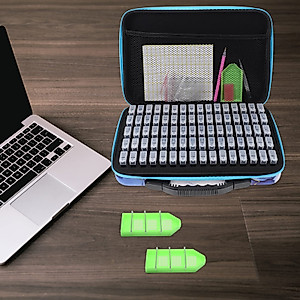 ULTNICE Portable Jewelry Organizer DIY Diamond Storage Box 80 Slot 5D Tools Box for Embroidery Craft Jewelry Beads Rhinestones Organizer Jewelry Organizer Clear