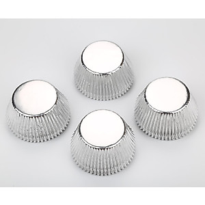 Gifbera Standard Silver Foil Cupcake Liners Metallic Paper Muffin Baking Cups 200-Count (Silver)