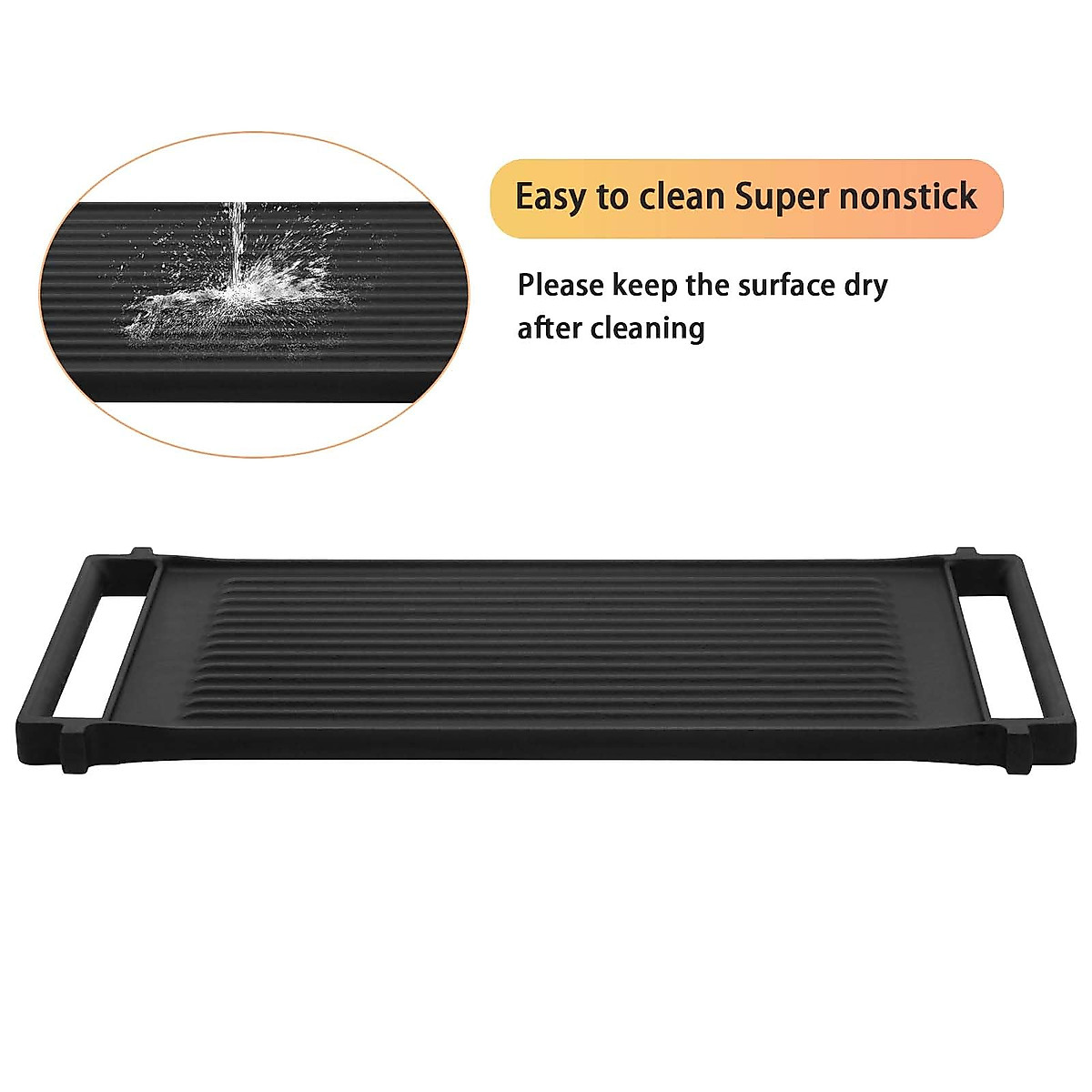 WB31X24998 Griddle Replacement Parts fits WB31X24738 Ge Griddle, 19" x 10" Griddle Plate for GE Stove Parts, Cast Iron Griddle Compatible With ge Stove Griddle Stove Top Griddle for Electric Stove