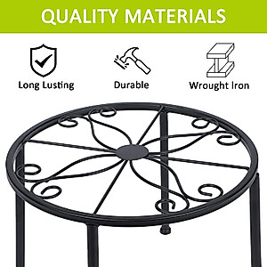 CADANI 4-Pack Decent Metal Plant Stands, Anti-Rust Iron Flower Pot Stand, Heavy Duty Plant Pot Shelf, Decoration Racks for Home Indoor and Outdoor