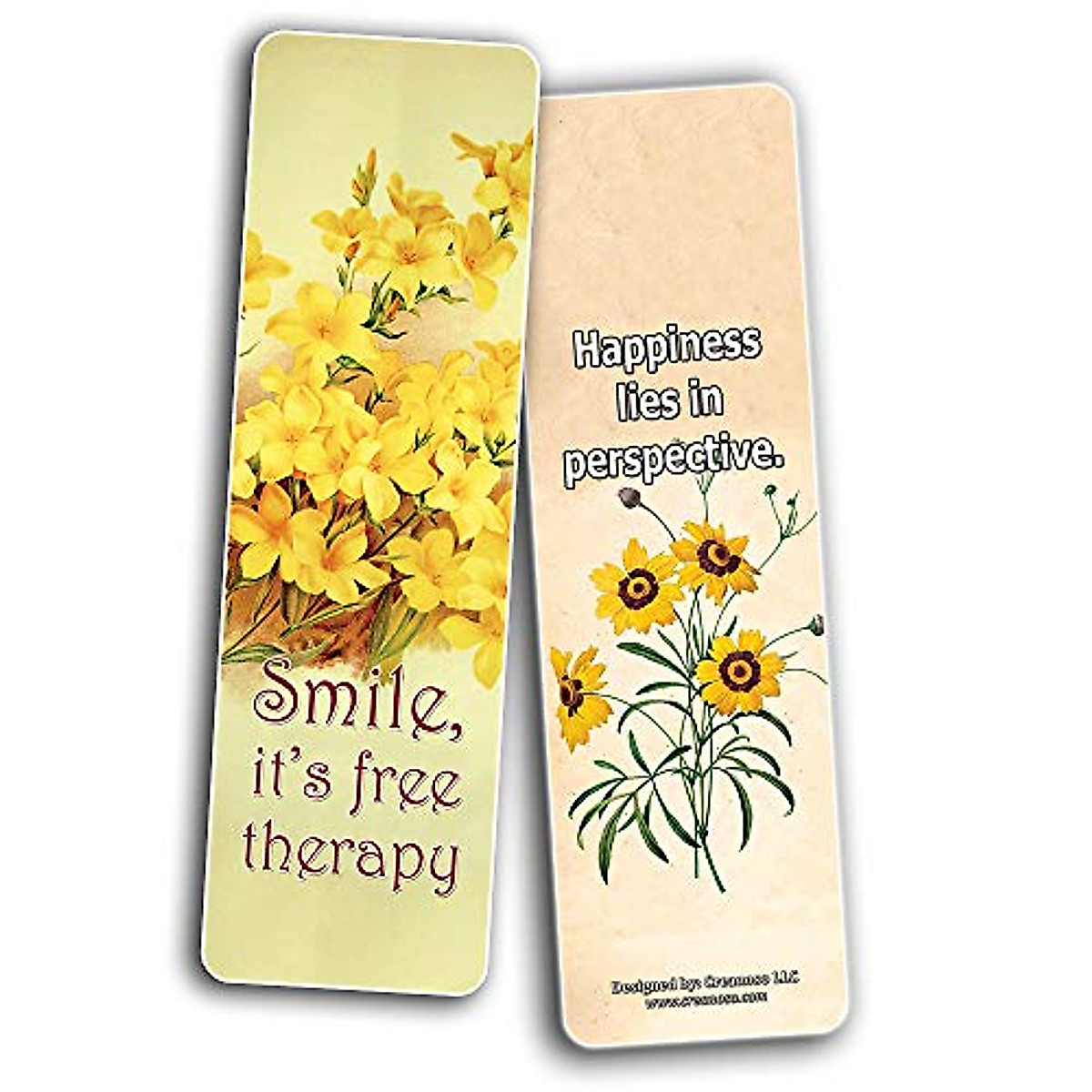 Creanoso Floral Inspirational Sayings Bookmarks (30-Pack) – Stocking Stuffers Gift for Men & Women, Teens – Awesome Bookmark Collection – Book Reading Rewards Incentives – Page Binder