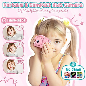 Kids Camera Toddler Camera for Girls Boys,32MP Selfie Kids Toy Digital Camera with No Game,32GB Card,1080P Digital Video Camera for Kids 3-8 Years Old,Perfect Christmas Birthday Gifts for Toddlers