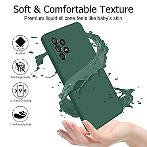 Vanjua [2 Pack] for Samsung Galaxy A52 Case, Galaxy A52s 5G Case, Stylish Silicone Slim Full-Body Protective Cover for Galaxy A52 / A52s Phone Case (Black+Dark Green)