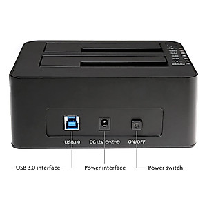 WEme USB 3.0 to SATA Dual-Bay External Hard Drive Docking Station with Offline Clone/Duplicator Function for 2.5 & 3.5 Inch HDD SSD SATA (SATA I/II/III) Support 2X 8TB & UASP, Tool-Free