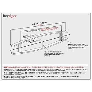 18 Inch Square Rectangle Flat Shape Stainless Steel Modern Contemporary Entry Door Handle Bar Ladder Pull Shower Glass Sliding Barn Door Interior Exterior Door Pull Push Brushed Nickel Satin Finish