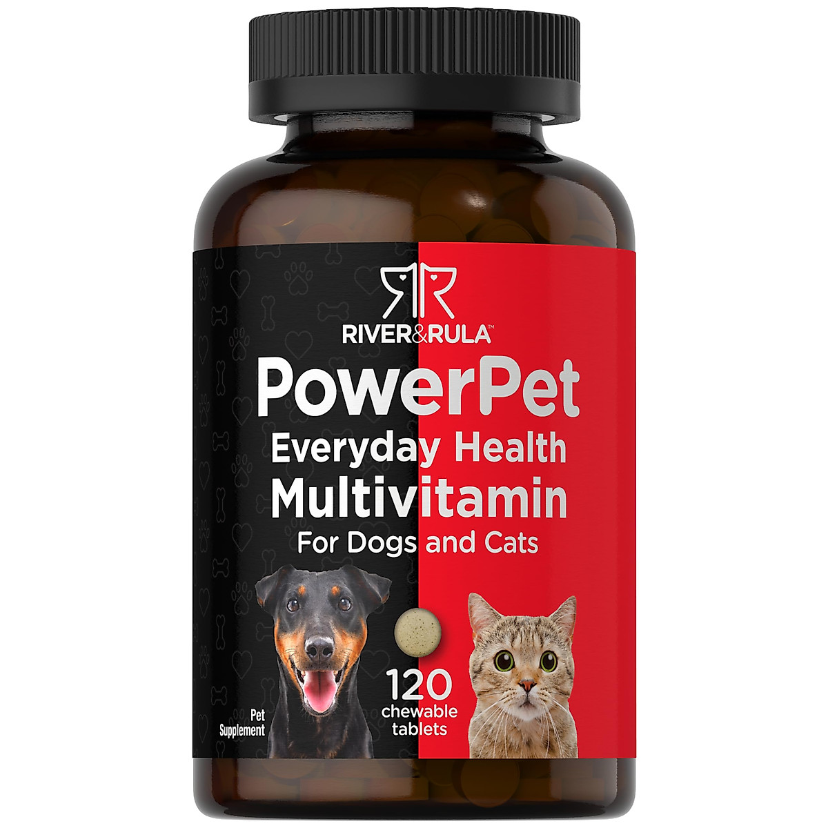 Horbäach Pet Multivitamins for Dogs & Cats | 120 Chewable Tablets | Health Support Supplement | Non-GMO, Gluten Free | by River & RULA