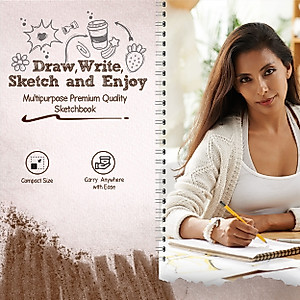 Emraw 6" x 8" Sketch Book Top Wire Bound Spiral, Acid Free Sketchbook White Writing, Drawing & Sketching Sketch Pads for Kids Adults Beginners Artists, 50 Sheets Per Sketch Pad, 2 Pack