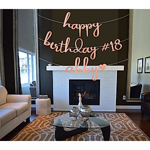 envizins Custom Cursive Script Lowercase Gold, Rose Gold, Silver Glitter Letter Banner, You Could Personalize a Phrase-Word-Number-Name-symbol. Roll String Included