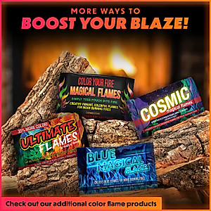 Magical Flames Fire Color Changing Packets for Campfires, Fire Pit, Outdoor Fireplaces - Camping Essentials for Kids & Adults - 12 Pack