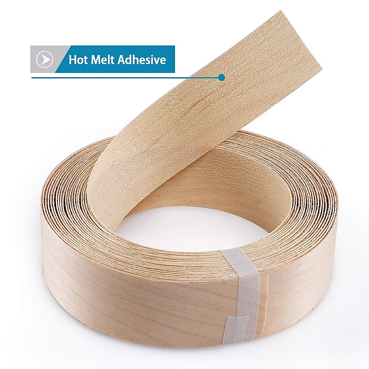 Skelang Birch Wood Veneer 1-1/2” x 26’, Wood Edge Tape with Adhesive, Flexible Wood Edgebanding Strip for Shelving, Cabinetry, Furniture