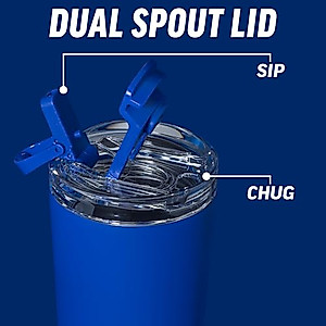 Rico Industries NHL Hockey Buffalo Sabres Royal Blue 24oz Stainless Steel Tumbler with Lid and Dual Functioning Lid