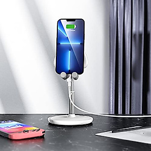 AFISEL Cute Phone Stand Angle Height Adjustable Cell Phone Stand for Desk Penguin Phone Stand Fit with Switch,Phone,ipad,Headphones Create a Lovely Atmosphere Pairing Cute Penguin Plush(White)
