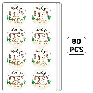 2.4 Inch Cute Cowboy Thank You for Celebrating with us Sitcker,Baby Shower Thank You Stickers,Cowboy Baby Shower Theme Favors Labels Decorations Supplies for Boys(80 PCS)