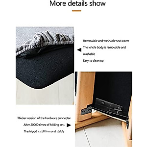 TIST Solid Wood Dining Chair Household Foldable Chair Foldable Portable Backrest Office Chair Stool Dining Chair (Color : B, Size : 29.3)