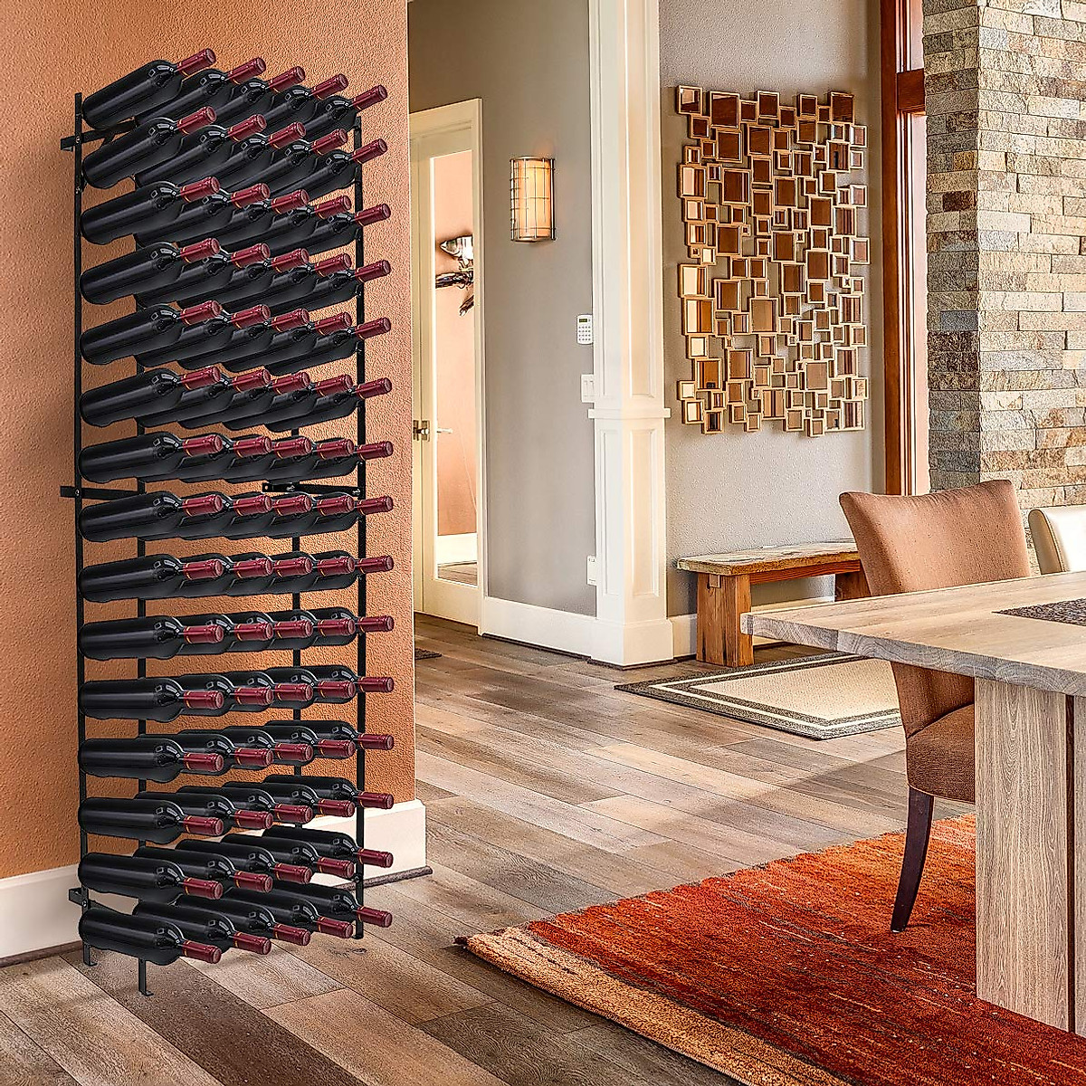 Sorbus Wine Rack Free Standing Floor Stand - Racks Hold 75 Bottles of Your Favorite Wine - Large Capacity Elegant Wine Storage for Any Bar, Wine Cellar, Kitchen, Dining Room, etc (75 Bottles)