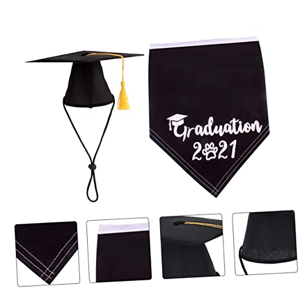 GLSTOY Yellow Scarf 4 Pcs Doctor Dog Hat Black Bibs Puppy Outfits Cat Black Hat Puppy Bandanas Bibs Pets Party Dress Party Supplies Cloth Black Outfit Costume Accessory