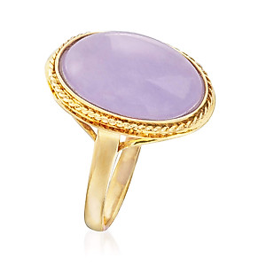 Ross-Simons Lavender Jade Ring in 14kt Yellow Gold. Size 7