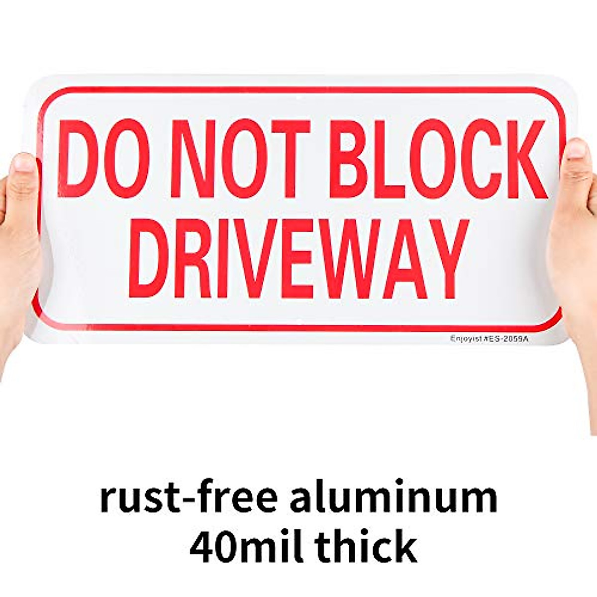 2-Pack Do Not Block Driveway Sign, 14"x 7" .04" Aluminum Reflective Sign Rust Free Aluminum-UV Protected and Weatherproof